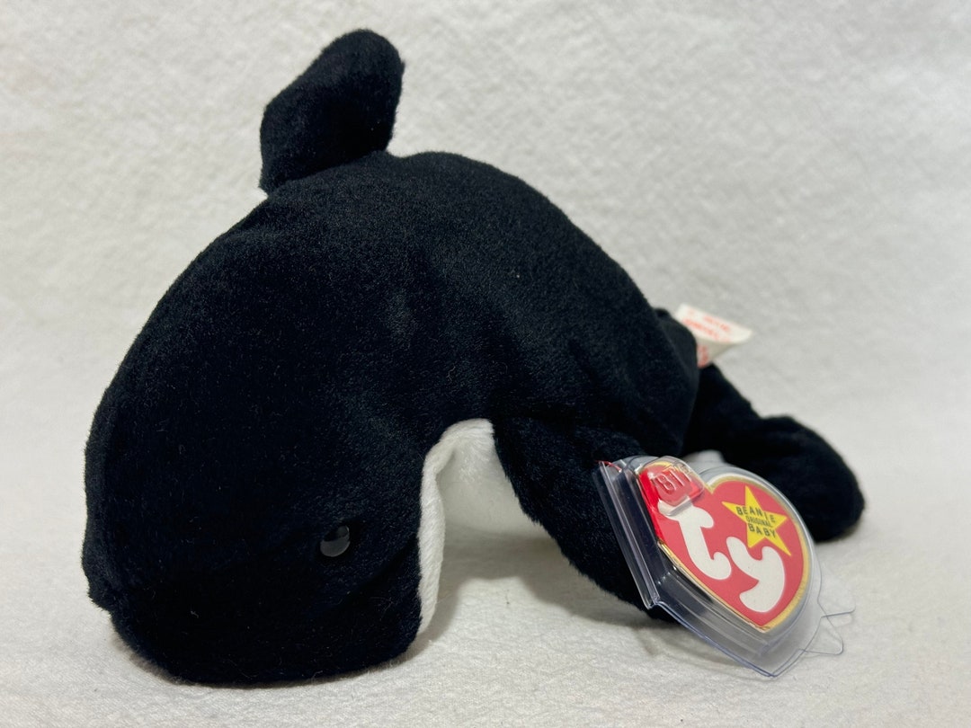 TY Beanie Baby Waves the Orca Whale PVC Pellets Beanbag Plush Soft ...