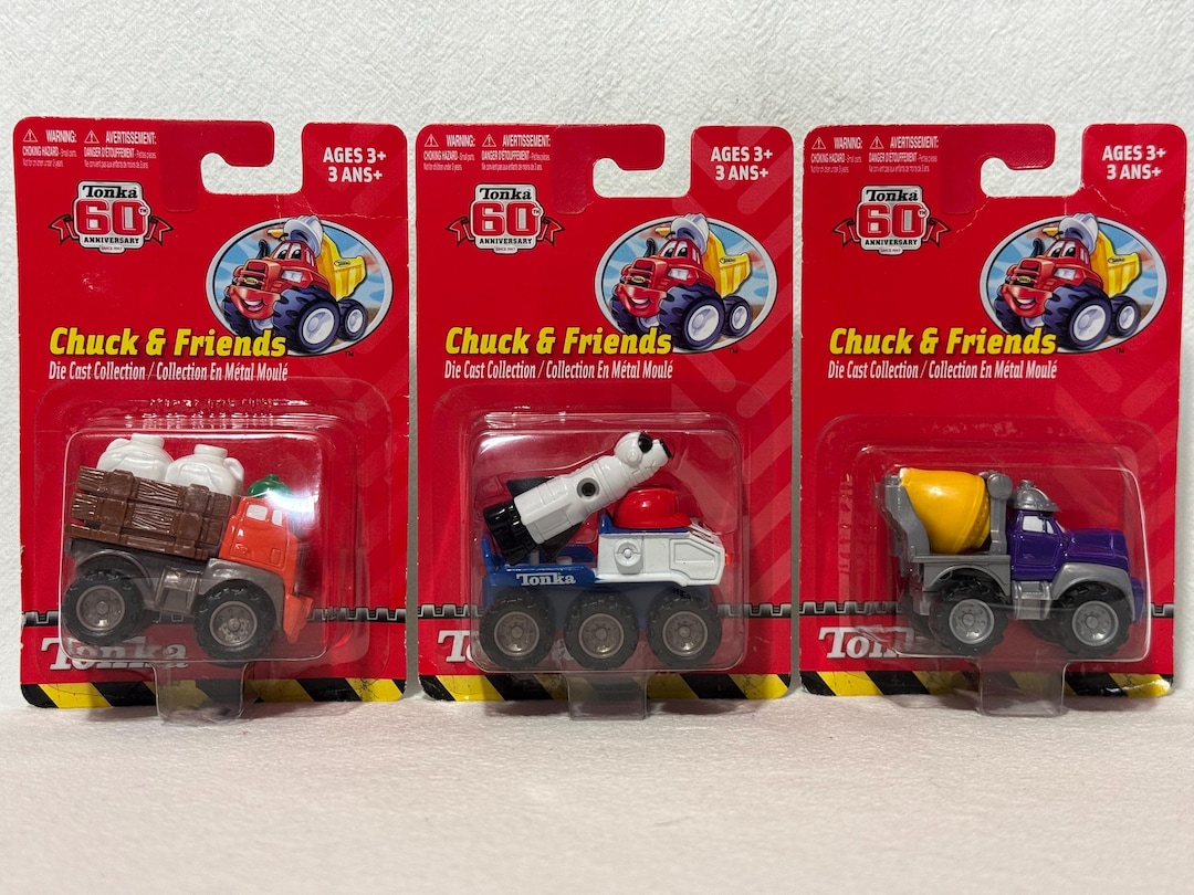 Tonka Die-cast Chuck & Friends Lot of 3 - Milk Truck, Rocket ...