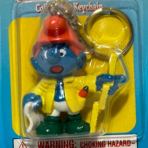 Rare Vintage 1996 the Smurfs Ruler Smurf Keychain, Collectable Smurf ...