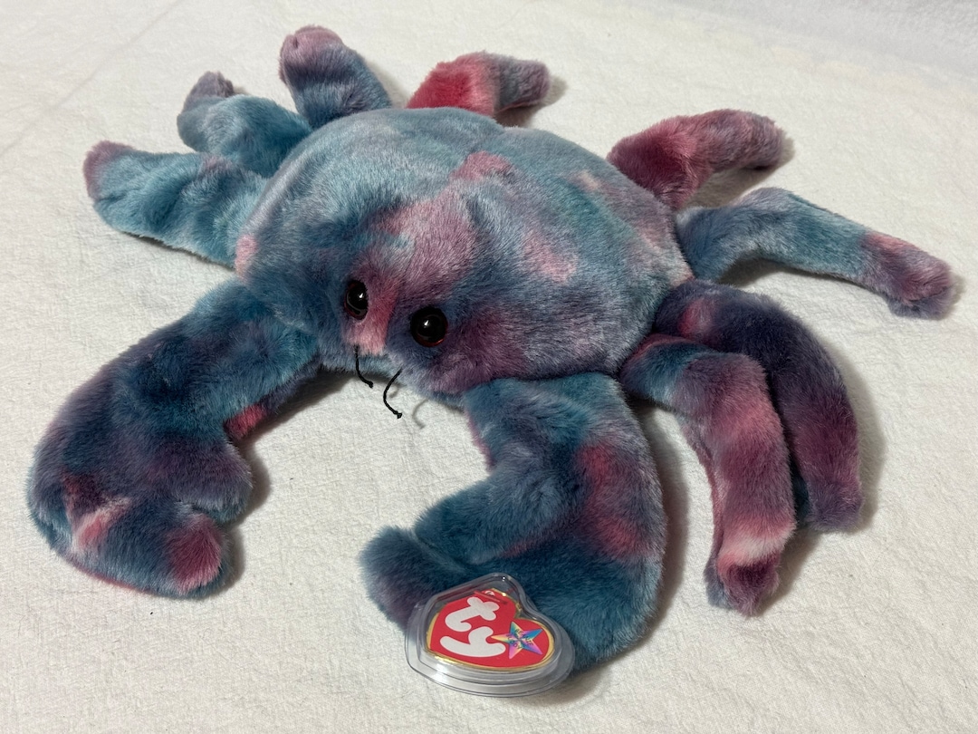 Vintage TY Beanie Buddies Digger the Crab Multicolor Tie Dye Beanbag ...