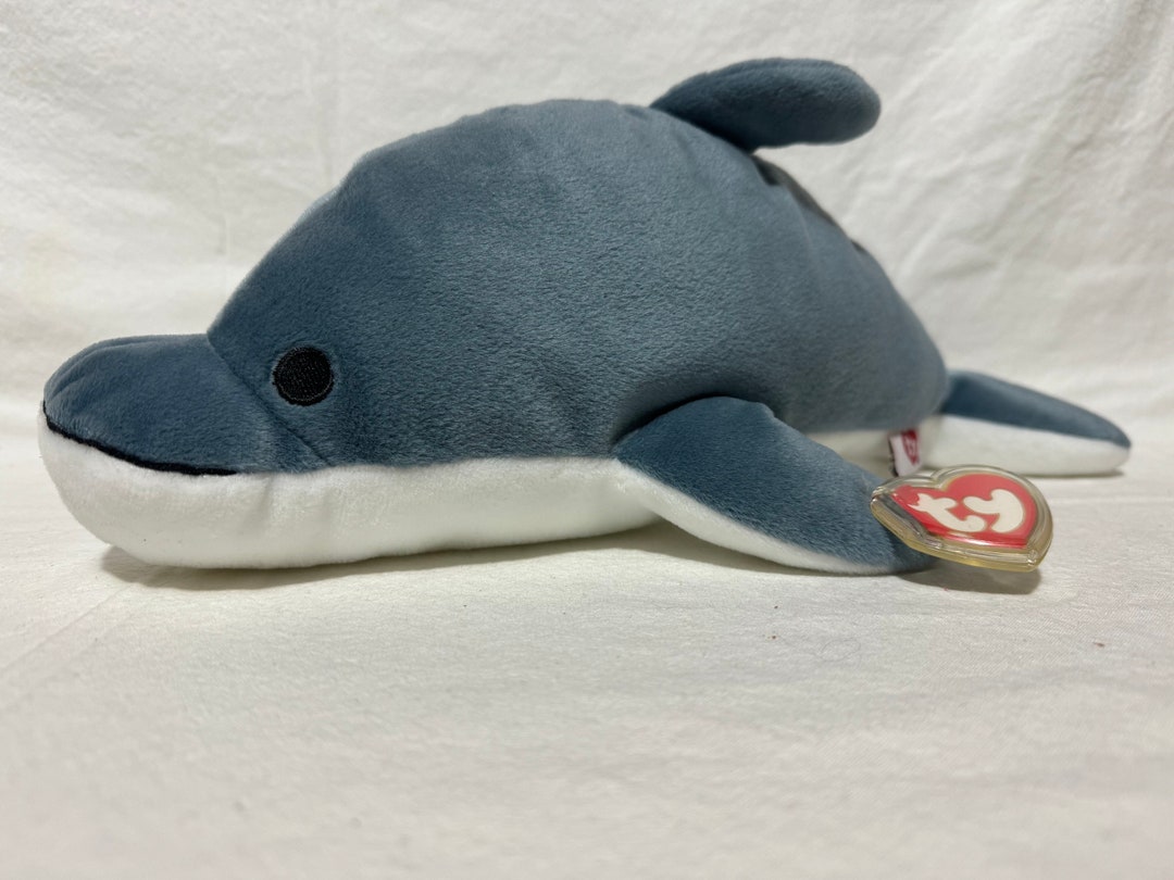 Vintage TY Beanie Buddy Dolphin Glide Large 14 Inch Collectible Plush ...