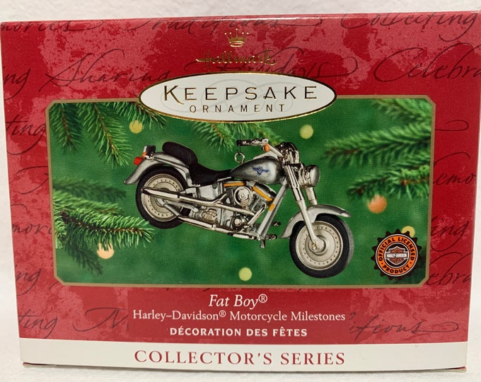 Harley Davidson Fat Boy Ornament Hallmark Keepsake Christmas 2000 ...