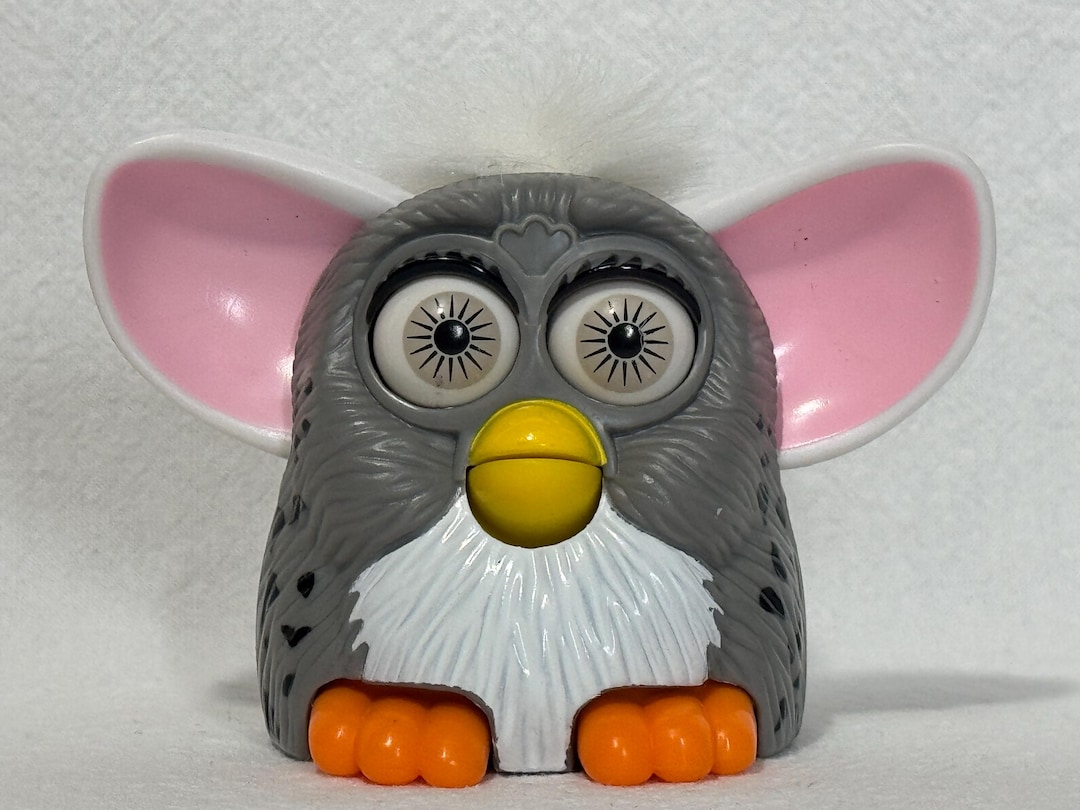 Furby 1998 Plastic Mcdonald's Happy Meal Toy, 3" Grey With Black ...
