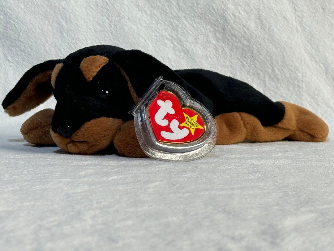 TY Beanie Baby Doby the Doberman Pinscher Dog, PVC Pellets Beanbag ...