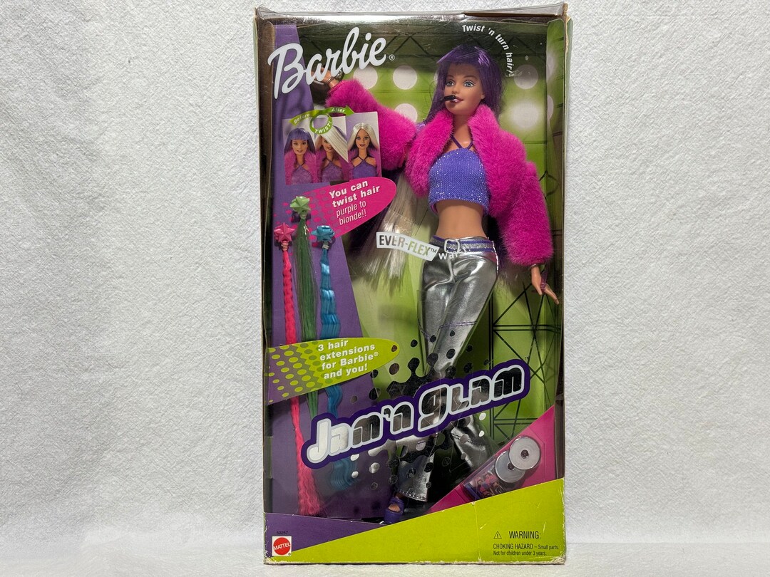 Rare Vintage 2001 Barbie Jam N Glam Doll 50257 With Hair Extensions ...