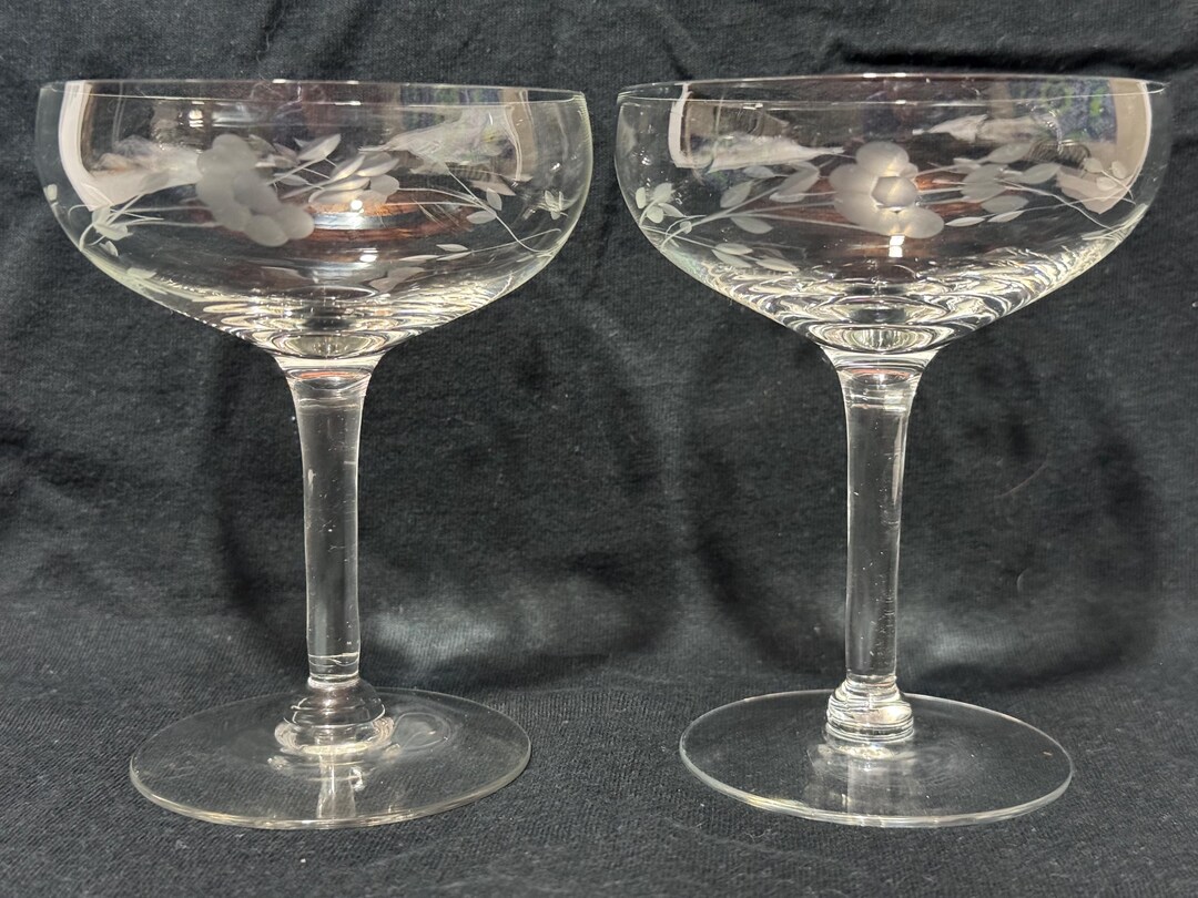 Princess House Classic Crystal Coupe Cocktail Glasses Sherbet Dish Set ...