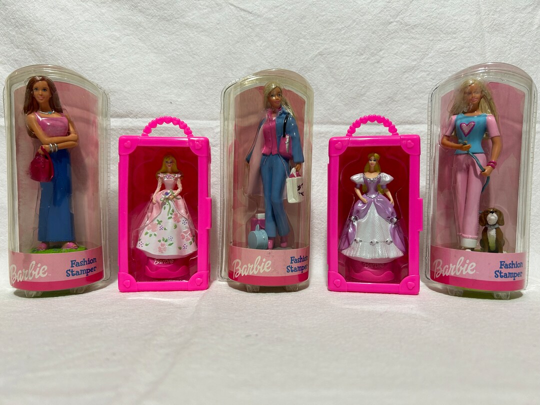Vintage Barbie Doll Stamper Lot of 5 Rubber Stamps From 1998 and 2002 ...