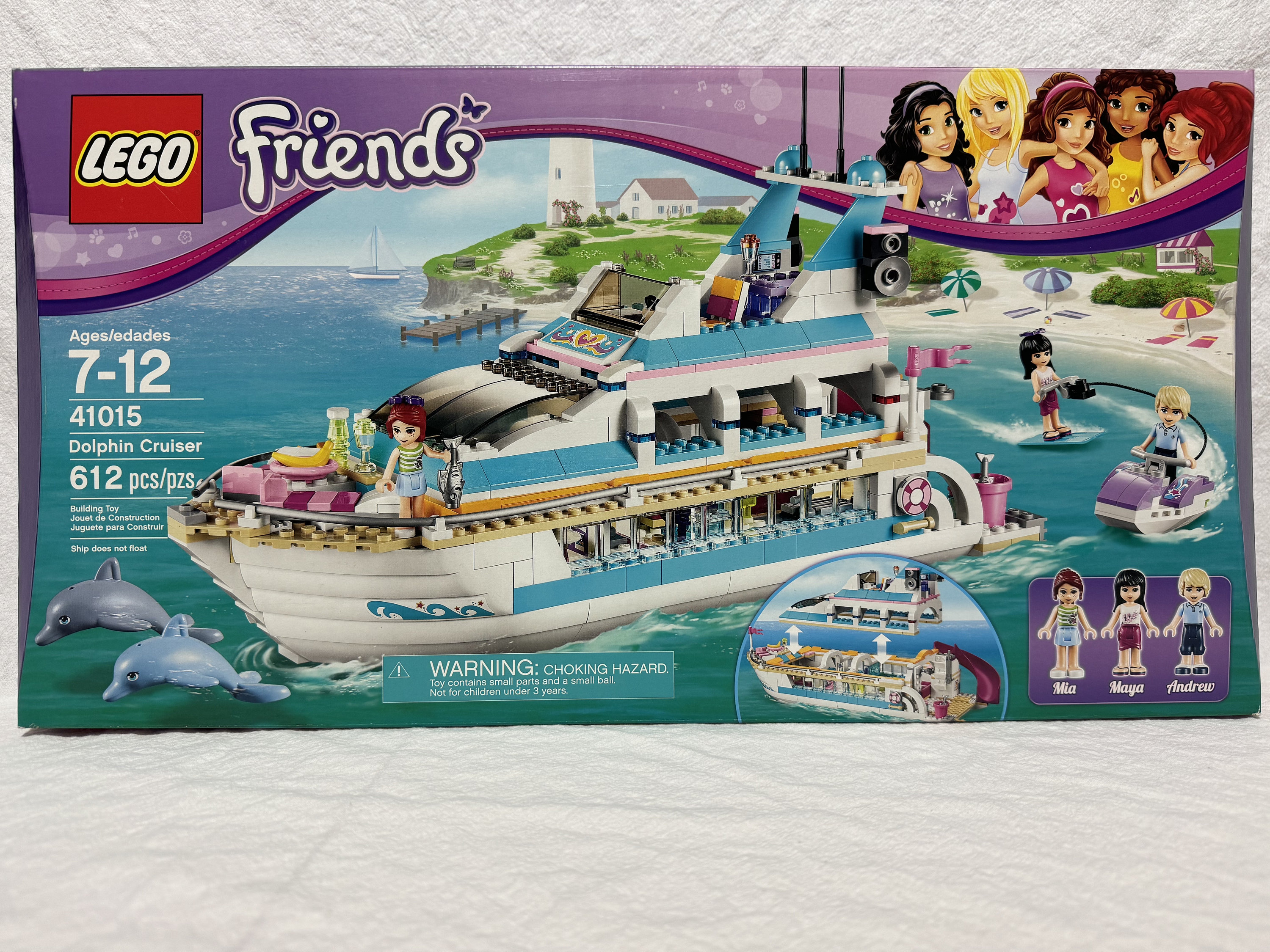 Lego 41015 Friends Dolphin Cruiser Boat 612 Pieces 3 Unique Minifigures Andrew Maya Mia Retired New in Box Factory Sealed Fast Shipping Etsy