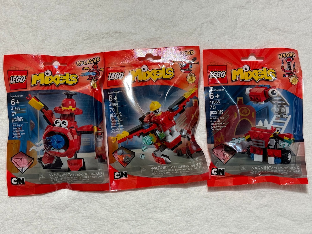 Lego Mixels Lot of 3, SPLASHO 41563, AQUAD 41564, HYDRO 41565, Series 8 ...