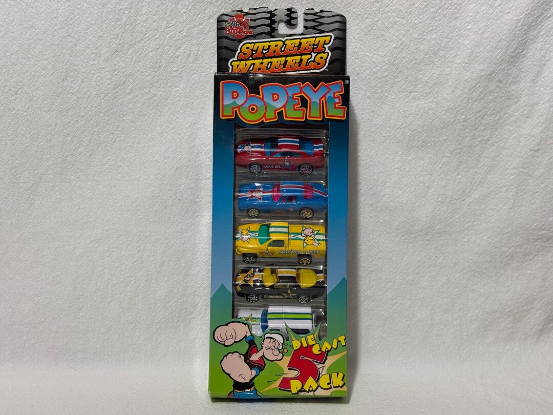Racing Champions Street Wheels Popeye 5 Pack 1:64 Die-cast, Olive Oil ...