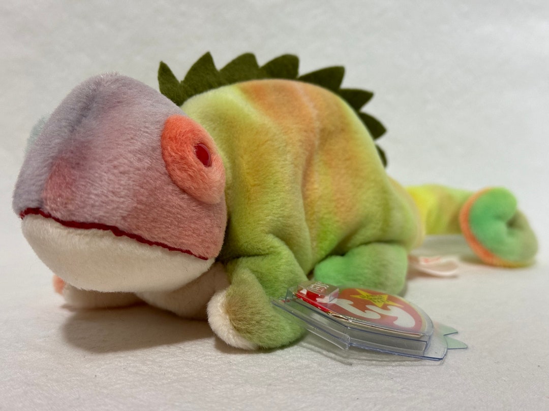 TY Beanie Baby Iggy the Iguana PVC Beanbag Plush Soft Stuffed Animal ...