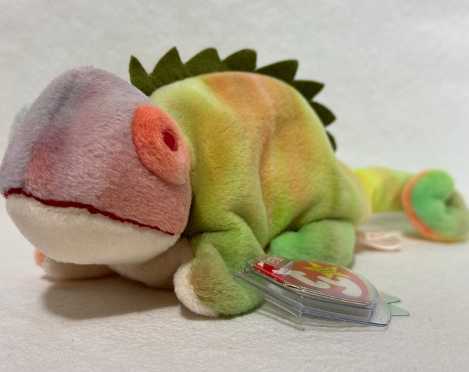 TY Beanie Baby Iggy the Iguana PVC Beanbag Plush Soft Stuffed Animal ...