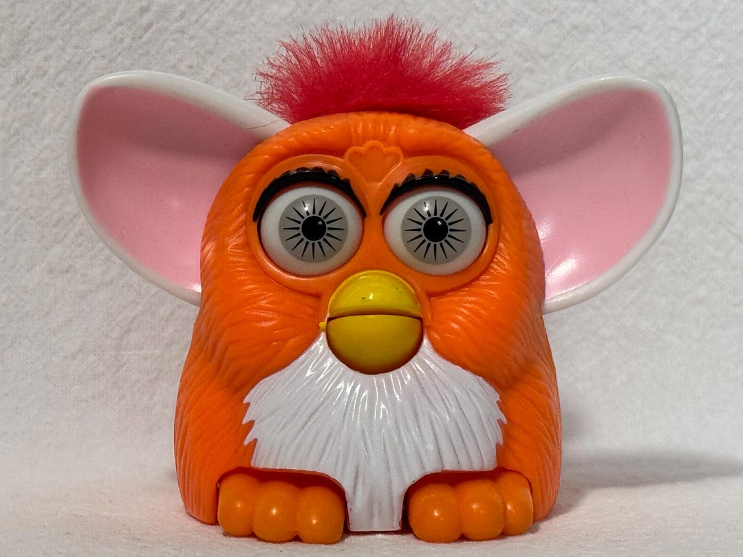 Furby 1998 Plastic Mcdonald's Happy Meal Toy, 3" Orange With White ...