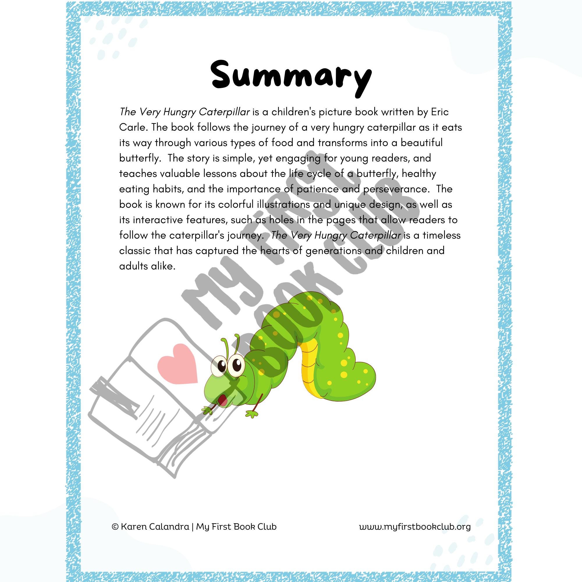 The Very Hungry Caterpillar Book Companion | Reading and Writing ...