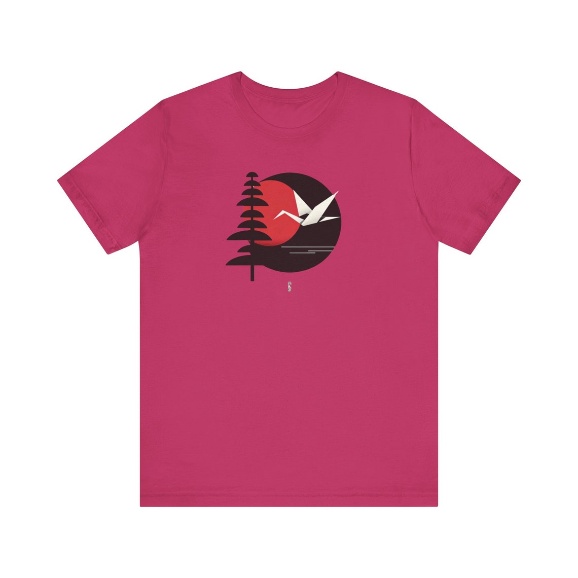 Zen Vibes Origami Crane Tee - Japanese Sunrise Minimalist Shirt, Japan ...