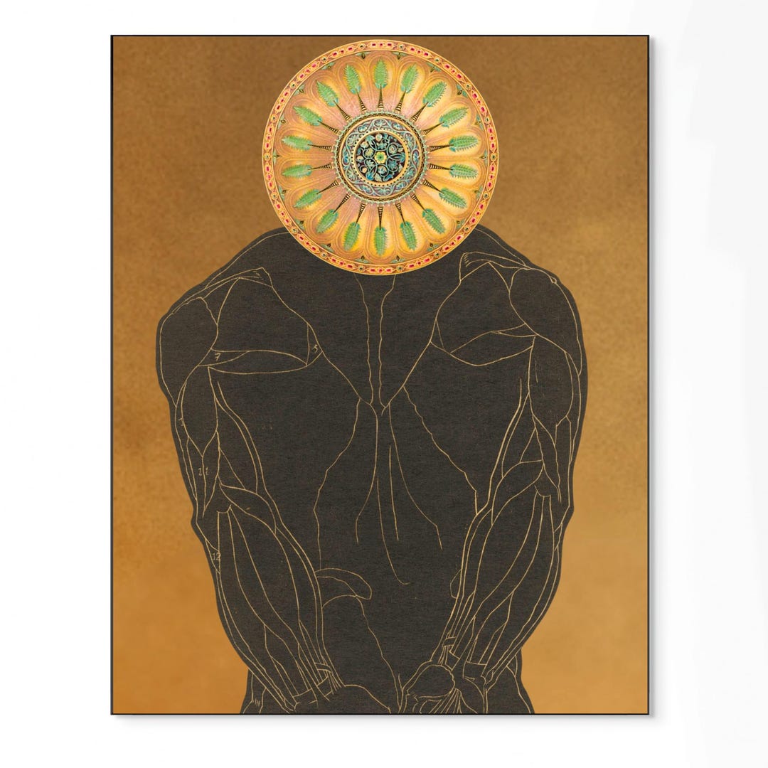Sun God Art Print, Symbolic Figure Wall Art, Mythic Gold Portrait - Etsy