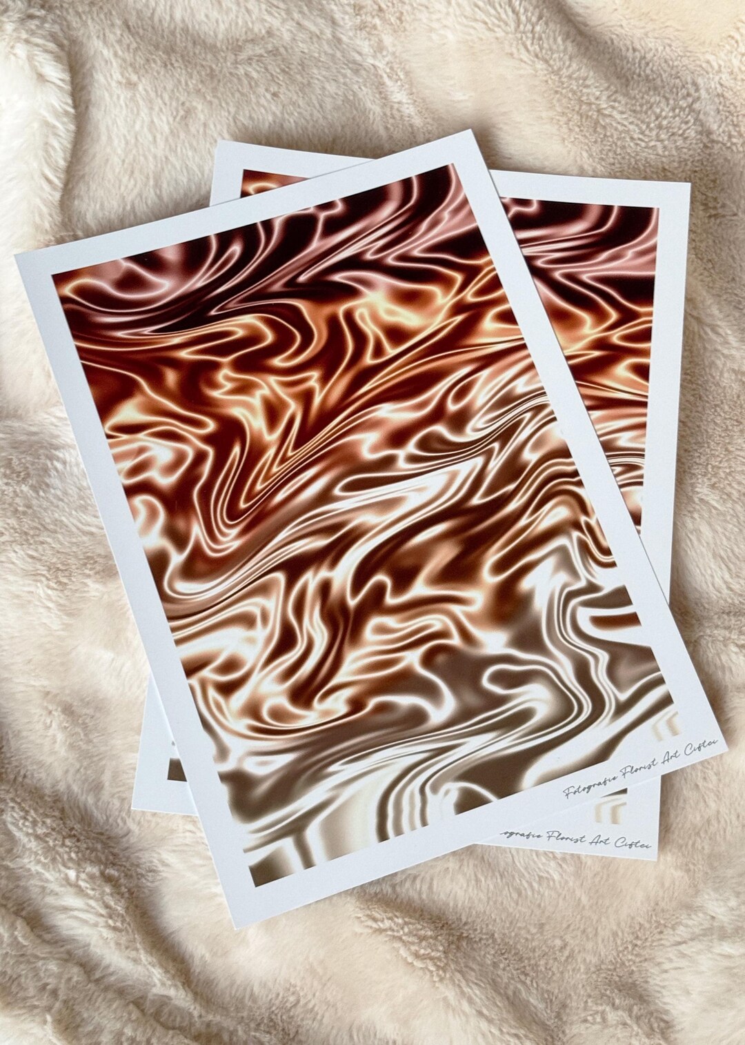 Art Print "current of the Senses" A4 Unframed | Abstract Art Beige ...