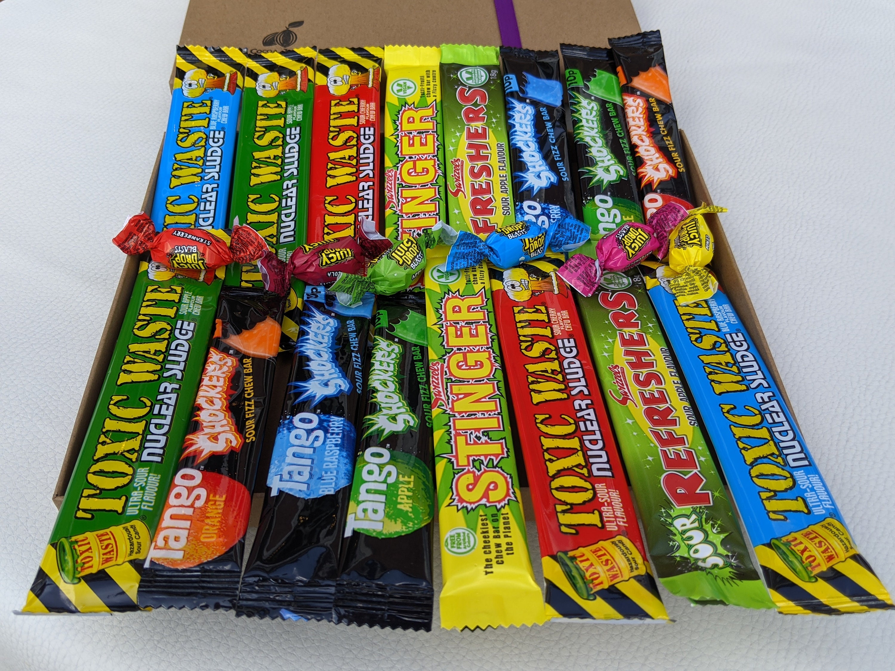 Sour Sweets Gift Box Vegan Candy Chew Bars Hamper Rare Sweets Treat Box ...