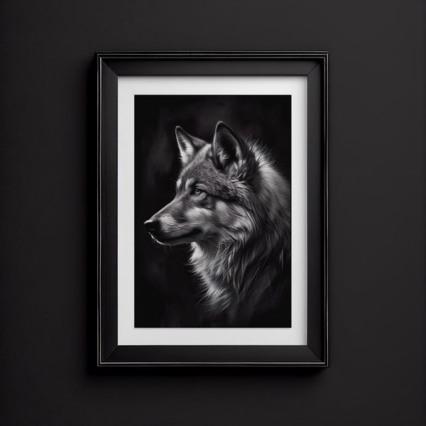 Wolf Modern Art - Etsy