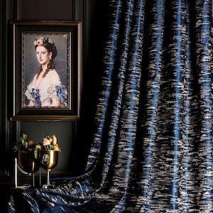 Navy Blue Curtains Panel,luxury Curtains Bedroom Livingroom Diningroom ...