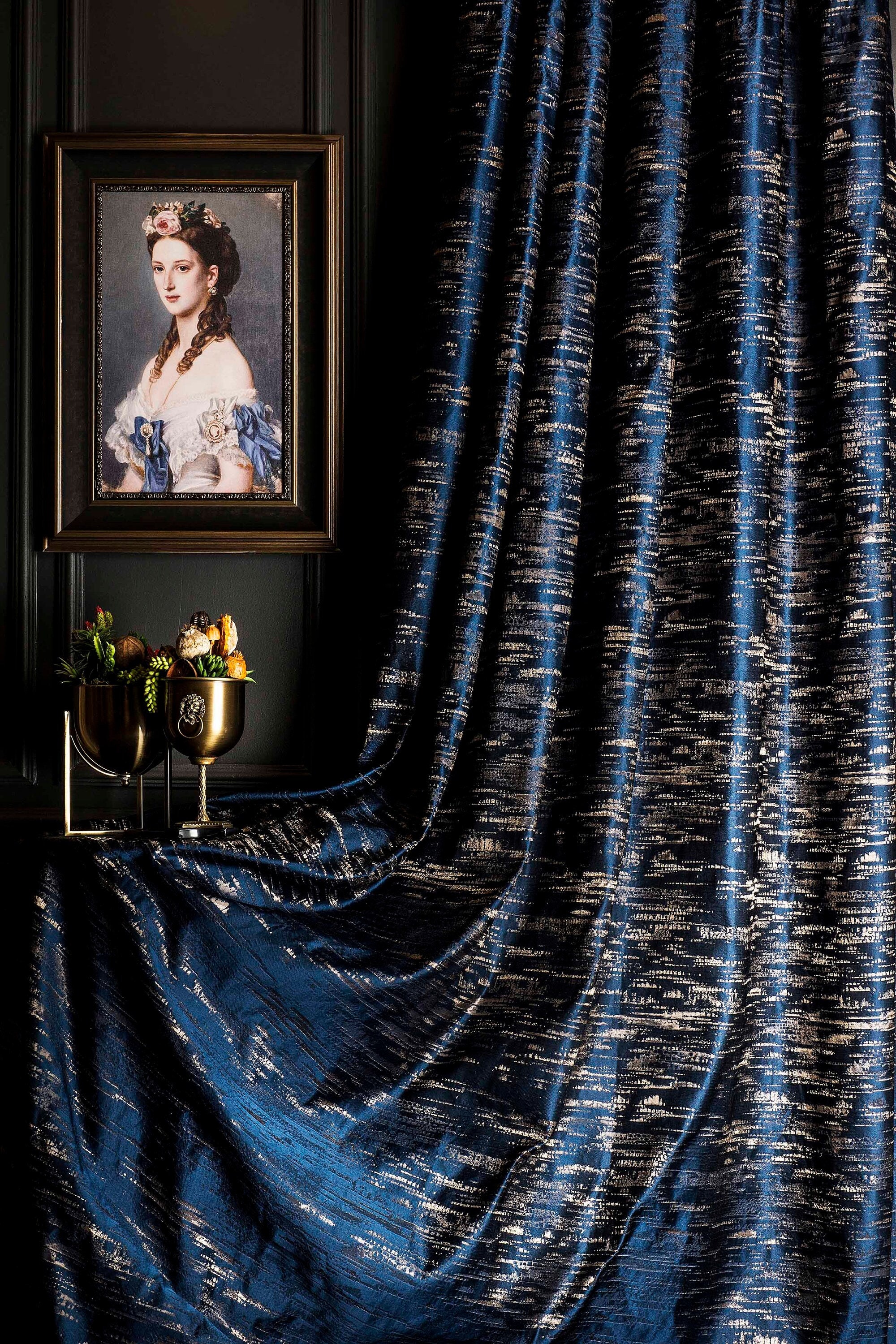 Navy Blue Curtains Panel,luxury Curtains Bedroom Livingroom Diningroom ...