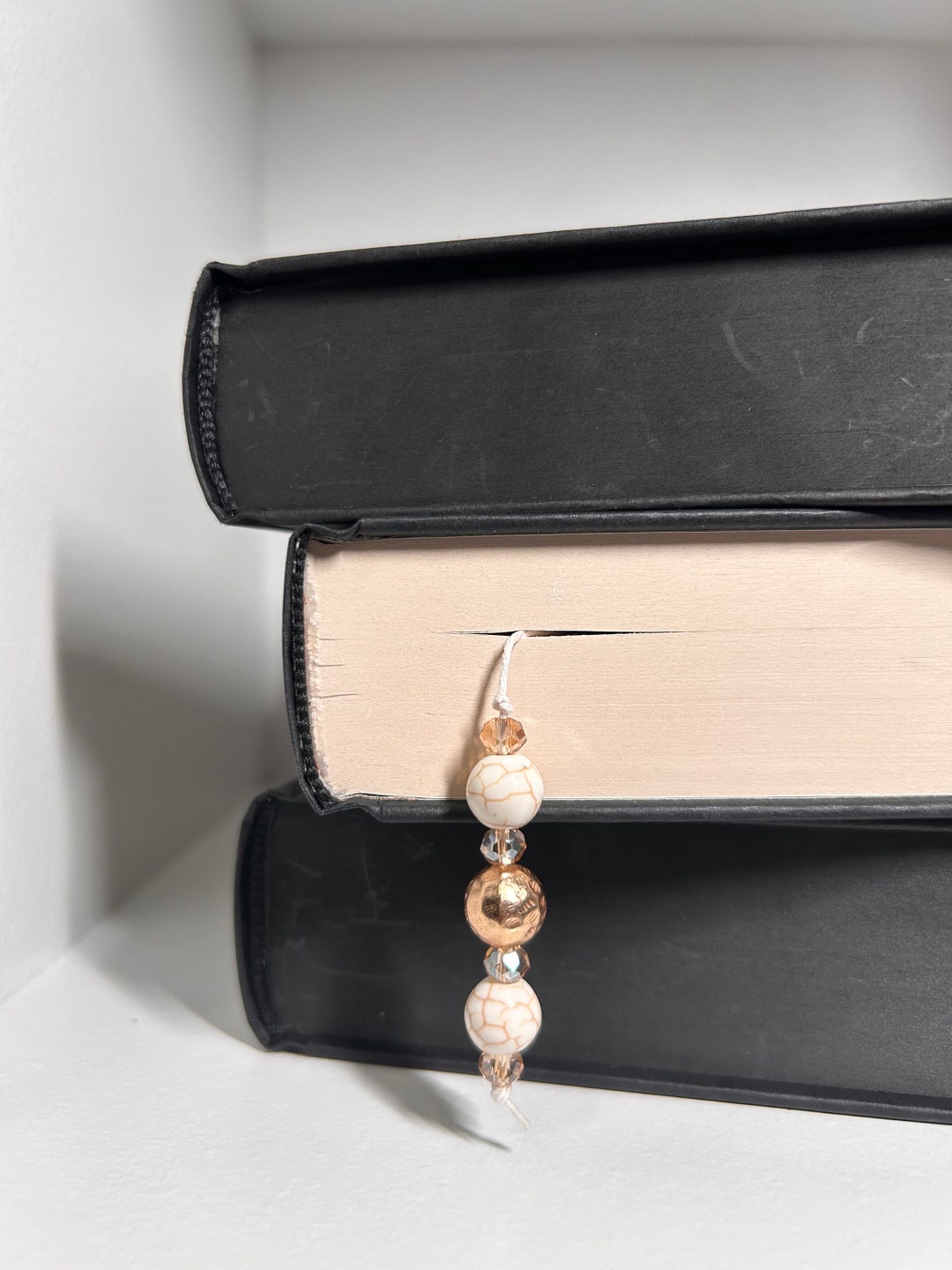 Gold & White/gold Marble Book Thong W/ Free Customizable Paper Bookmark ...