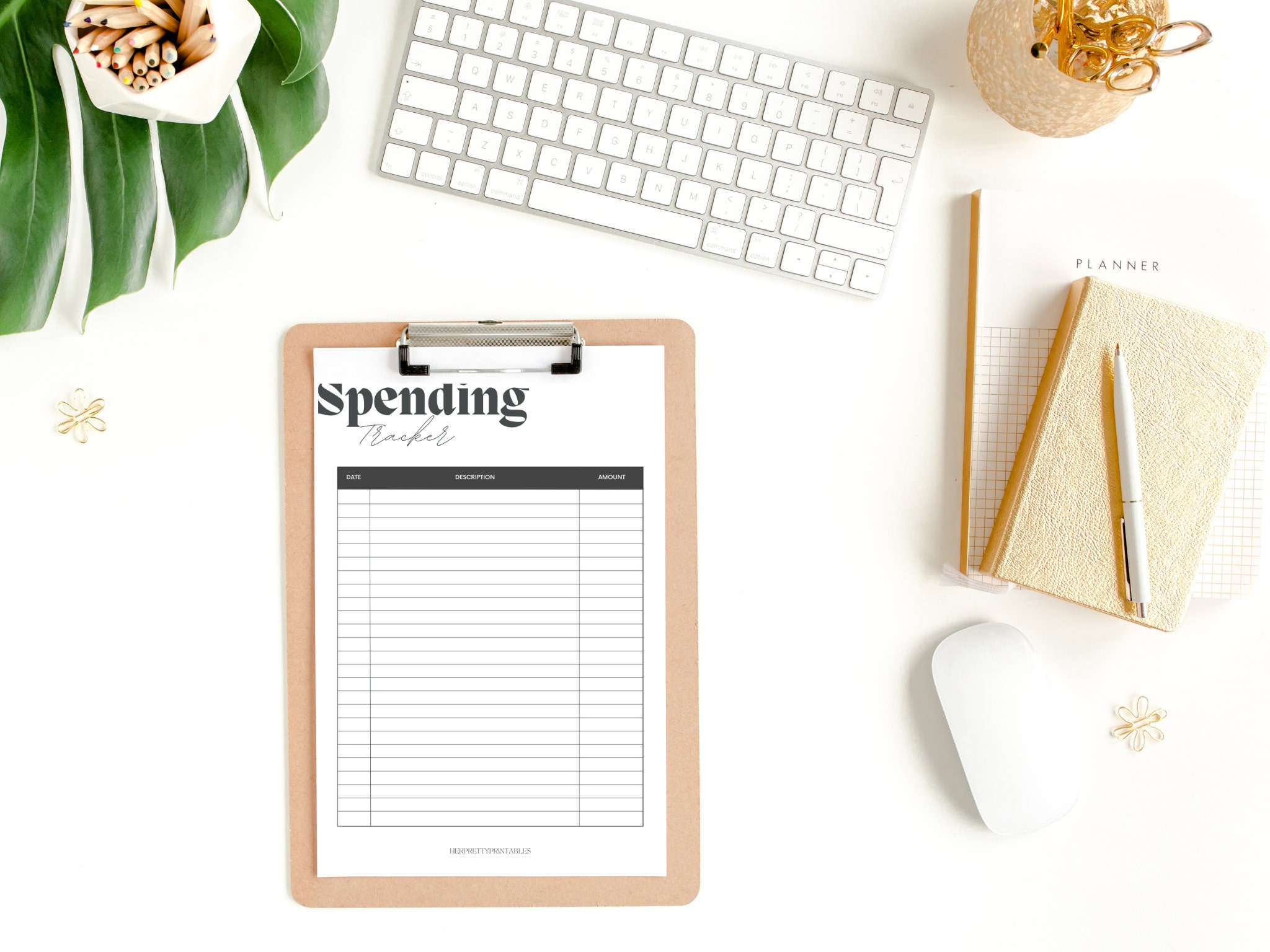 Spending Tracker Printable Expense Worksheet for Daily Budget Digital ...