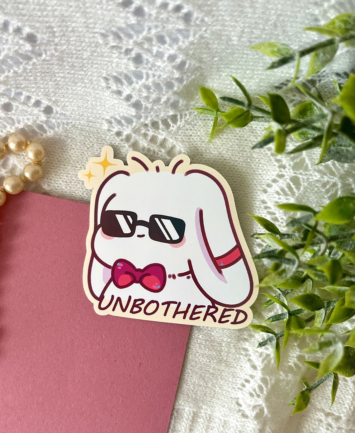 Unbothered Bunny Kumi Die Cut Sticker | Matte | Glossy | Holographic ...