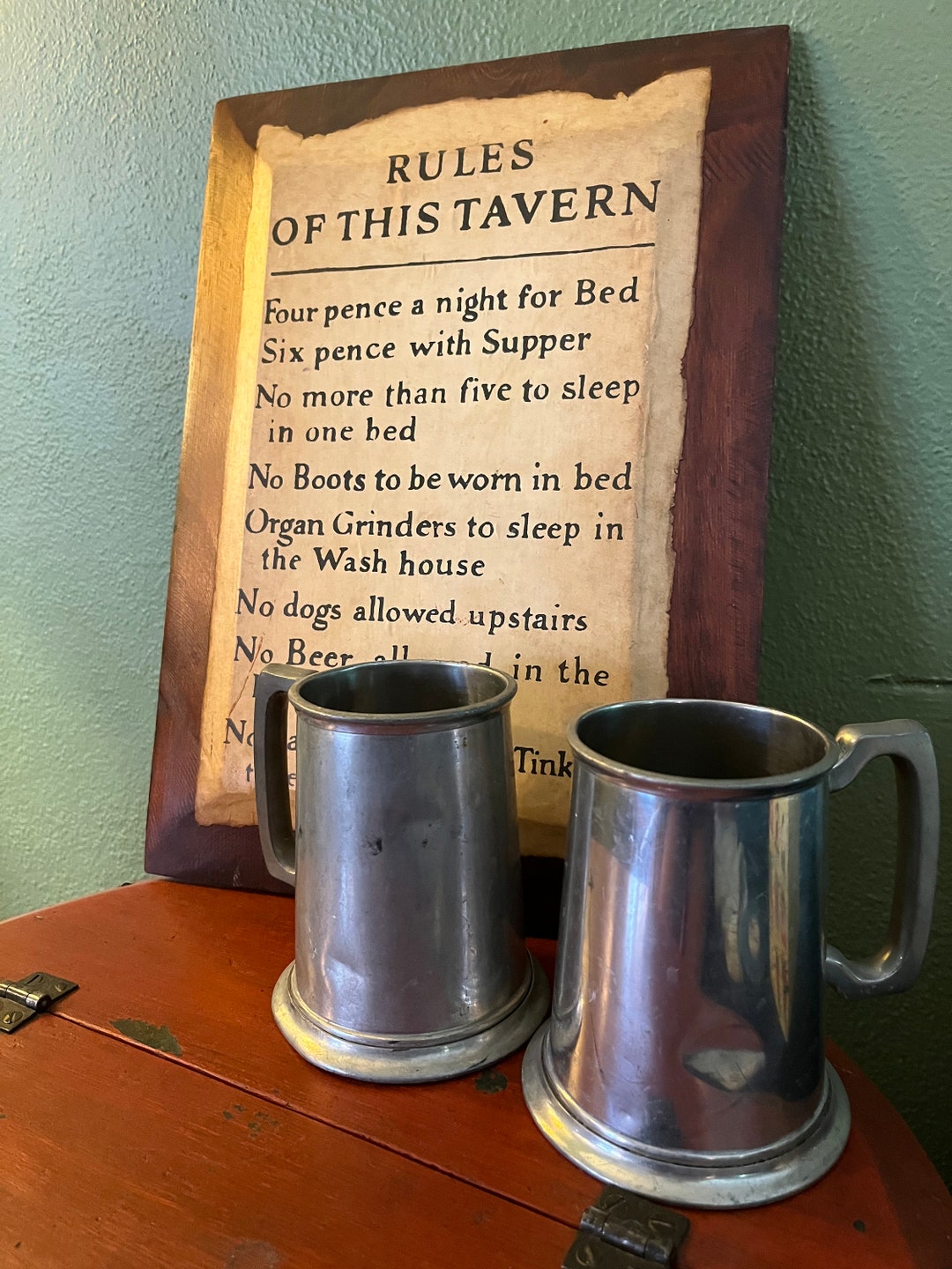 Tavern-in-a-box Unique Vintage Novelty Wooden Bar Sign With A Pair of ...