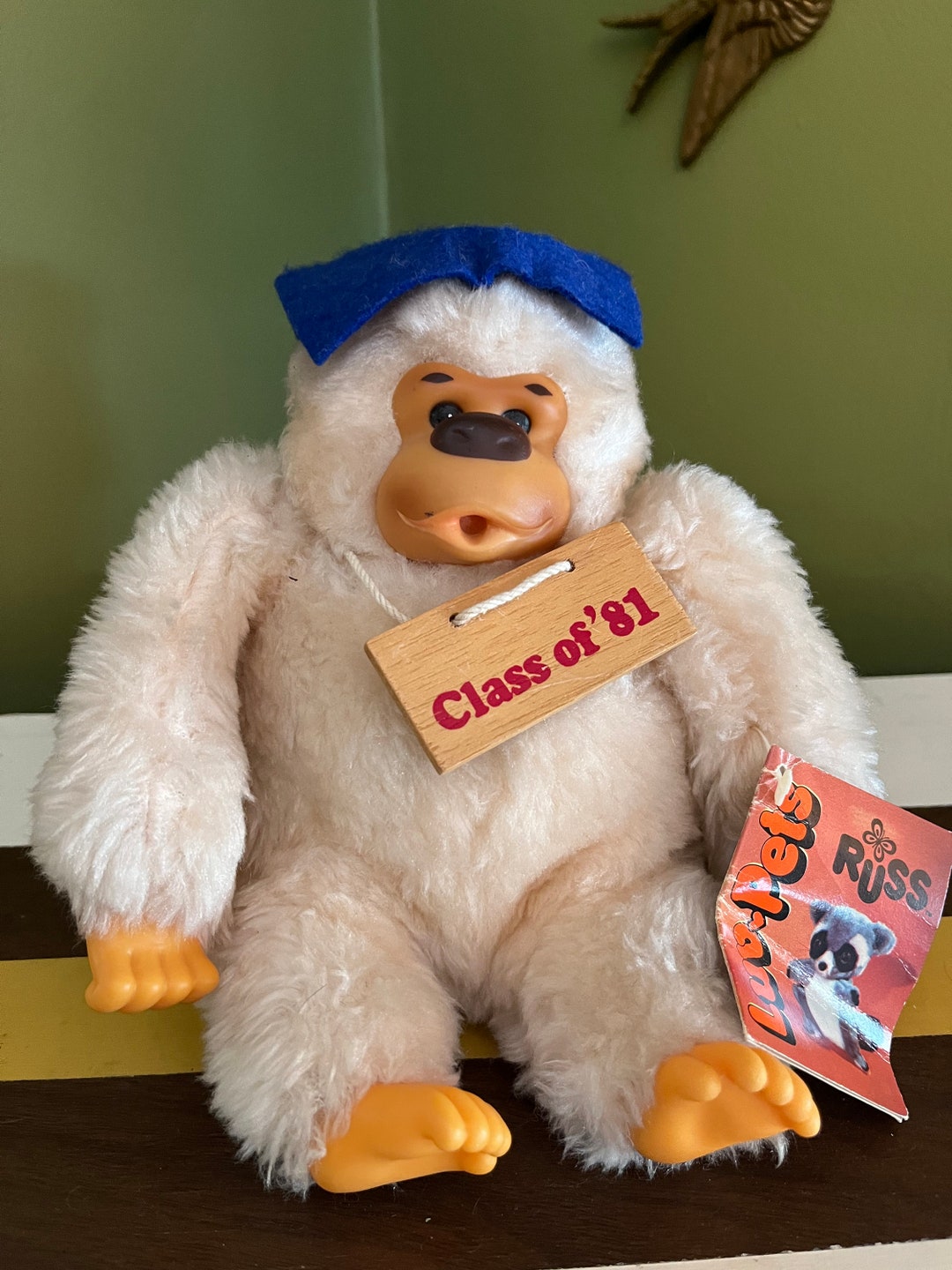 Vintage Toy 1981 Russ Gonga Graduation Gorilla Stuffed Animal - Etsy