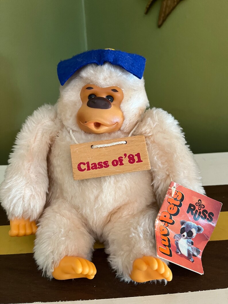 Vintage Toy 1981 Russ Gonga Graduation Gorilla Stuffed Animal - Etsy