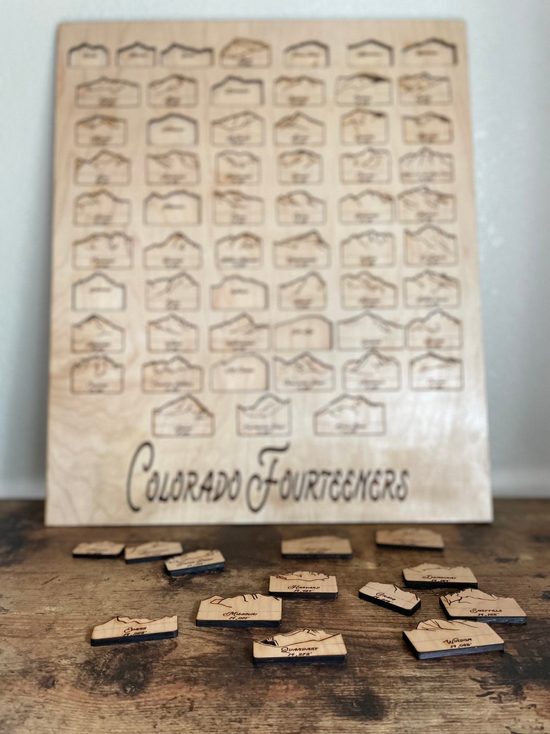 Colorado 14er Bucket List Tracker | Outdoors Hiker Gift | 14,000 ...