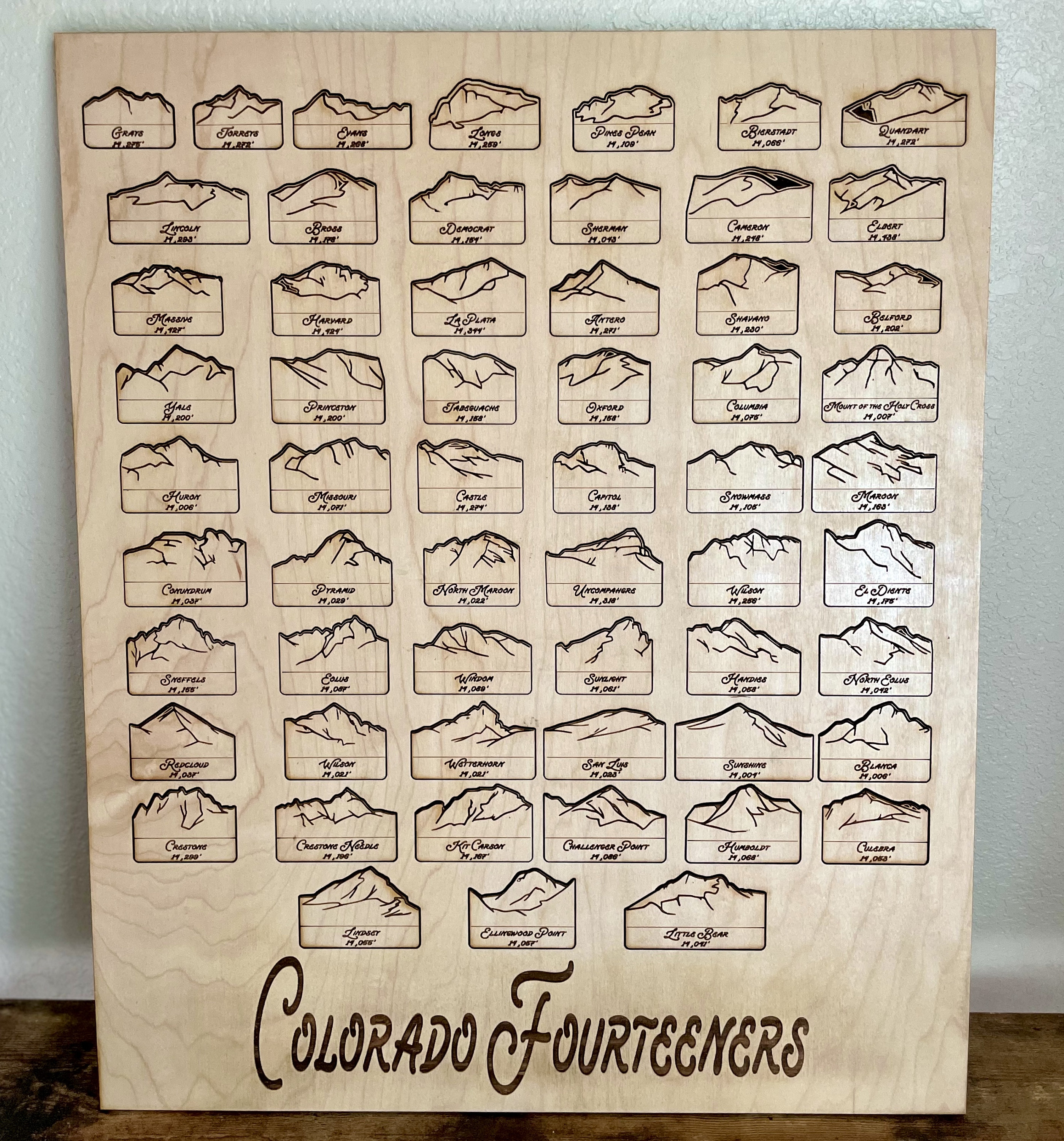 Colorado 14er Bucket List Tracker | Outdoors Hiker Gift | 14,000 ...