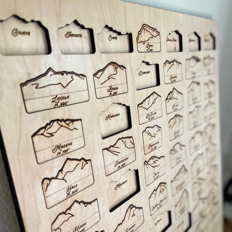 Colorado 14er Bucket List Tracker | Outdoors Hiker Gift | 14,000 ...