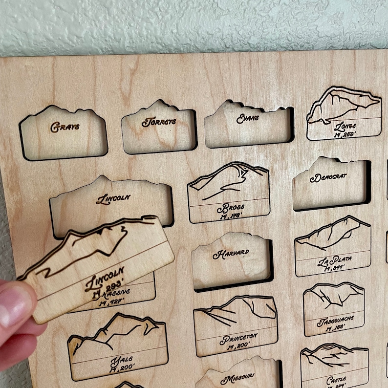 Colorado 14er Bucket List Tracker | Outdoors Hiker Gift | 14,000 ...