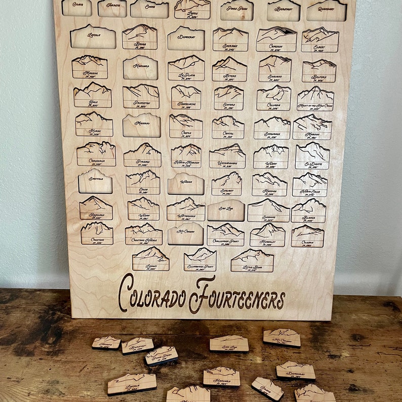Colorado 14er Bucket List Tracker | Outdoors Hiker Gift | 14,000 ...