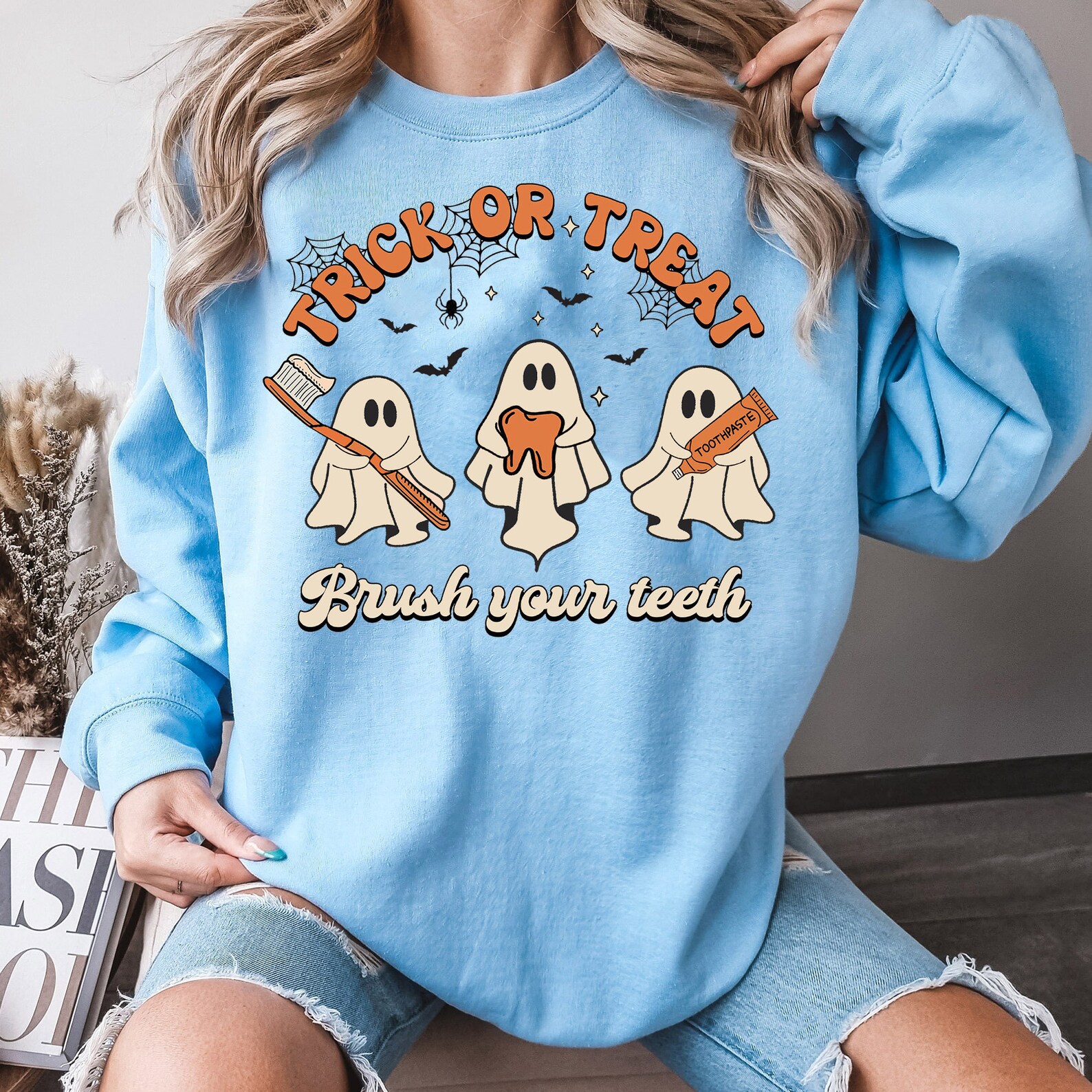 Trick or Treat Brush Your Teeth Shirt, Halloween Dentist Shirt, Spooky ...