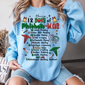 Phlebotomy Christmas Shirt, Lab Tech Phlebotomist Funny Nurse Shirt ...