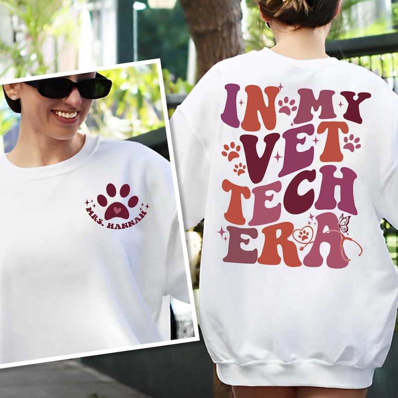 In My Vet Tech Era Shirt, Vet Tech Custom Name Shirt, Vet School ...
