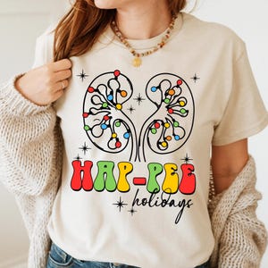 Kidney Christmas Lights Shirt, Christmas Nurse T-shirt, Christmas ...