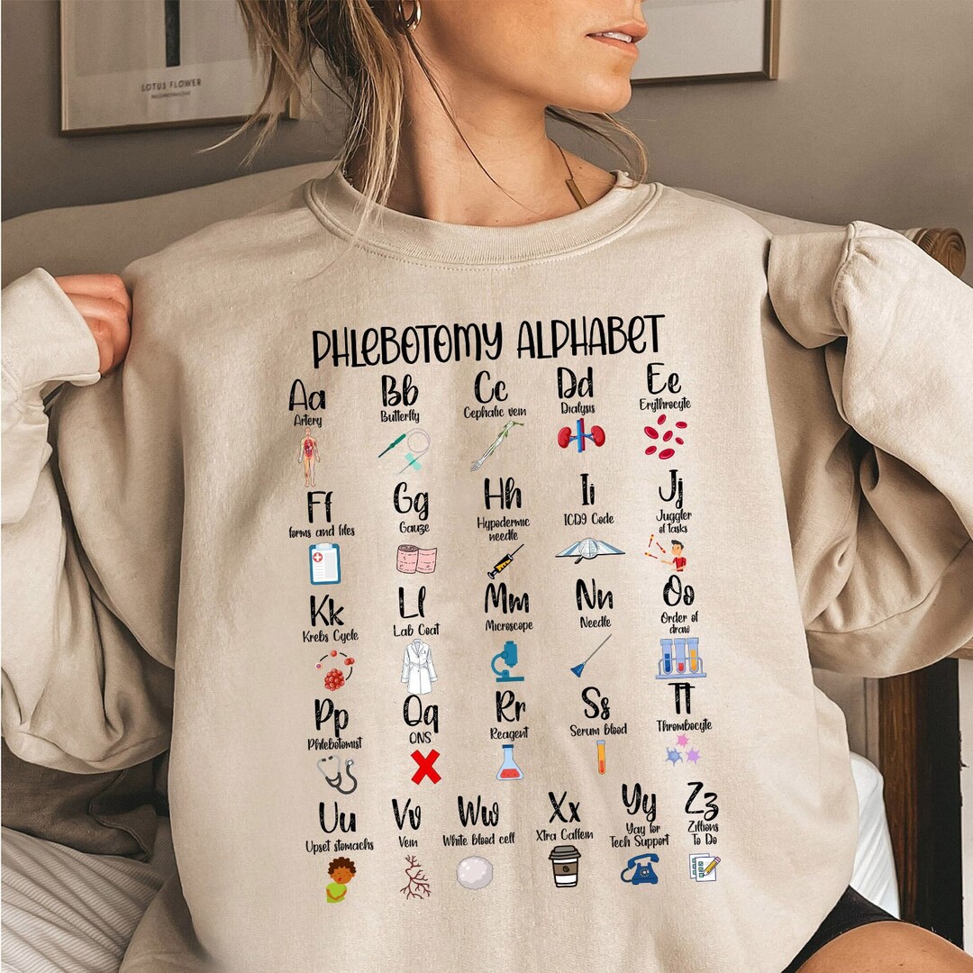 Phlebotomist Nurse Shirts, Phlebotomist Alphabet Shirt, Phleb Abcs ...