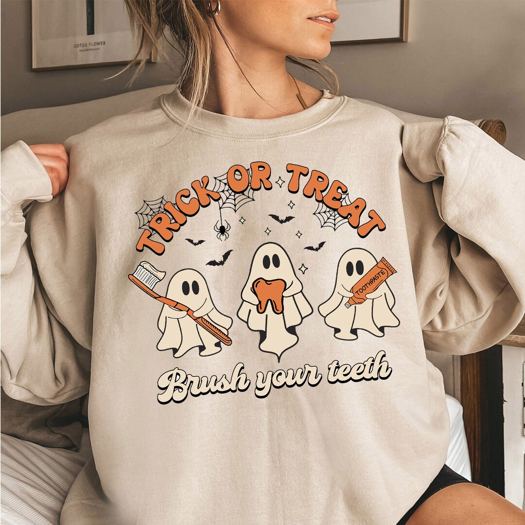 Trick or Treat Brush Your Teeth Shirt Halloween Dentist - Etsy