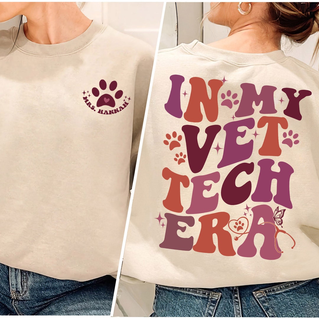 In My Vet Tech Era Shirt, Vet Tech Custom Name Shirt, Vet School ...
