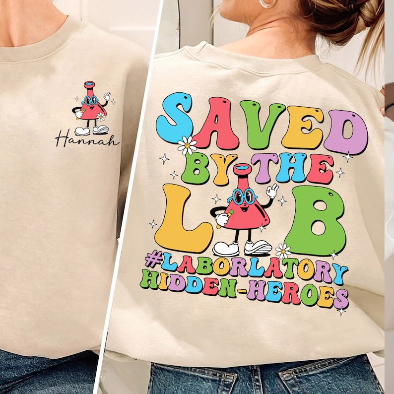 Custom Name Saved by the Lab Shirt, Lab Tech Shirt, Medtech Shirt ...