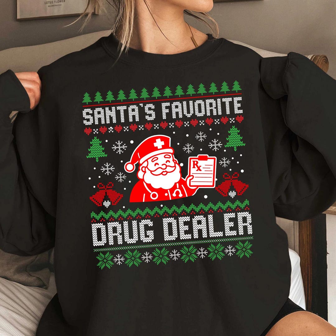 Santa's Favorite Drug Dealer Shirt, Christmas Pharmacy Technician Shirt ...