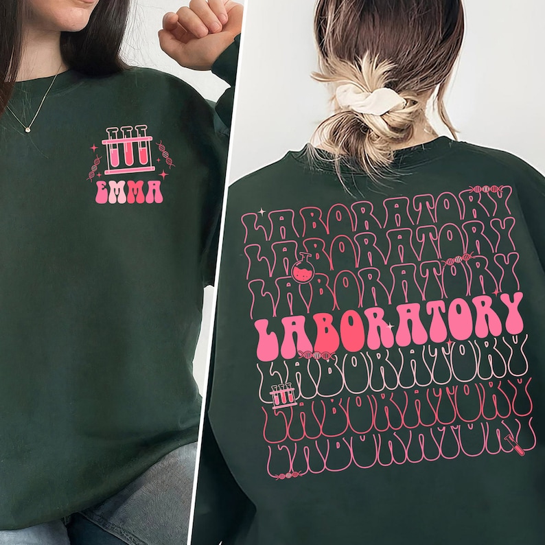 Custom Name Laboratory Shirt, Medical Lab Science Sweatshirt, Lab Tech ...