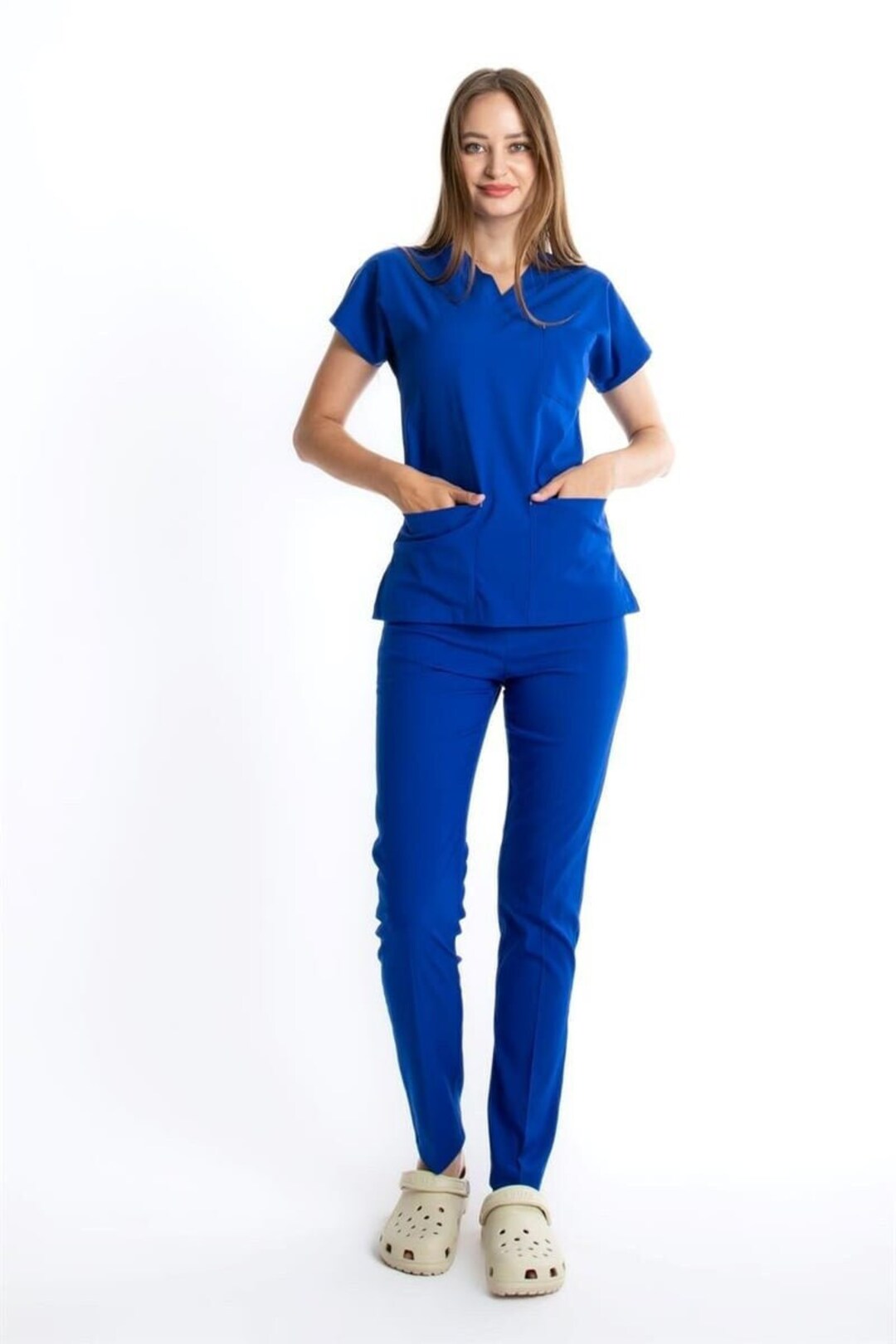 Indigo Blue Custom Scrub Set,nurse Scrub, Doctor Scrub Tops, Scrub Set ...