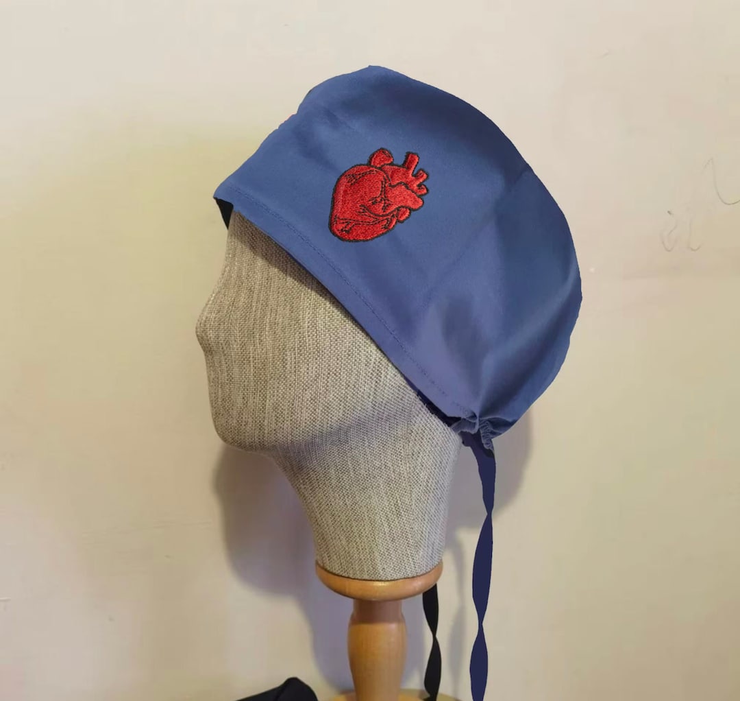 Custom Embroidered Scrub Cap Personalized Scrub Cap Cardiac Scrub Hat