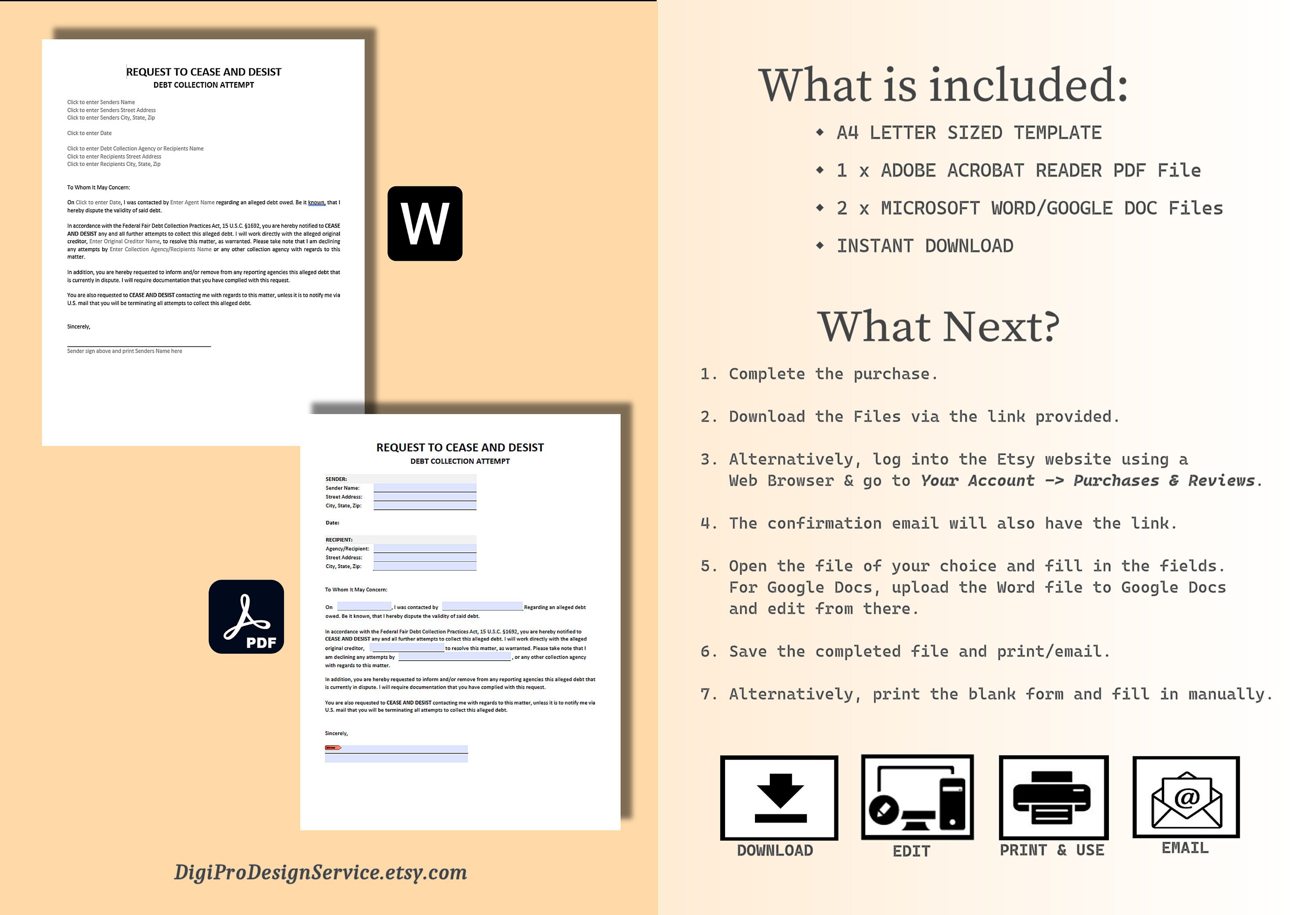 Defamation Cease and Desist Form: Editable Word & PDF Template - Etsy