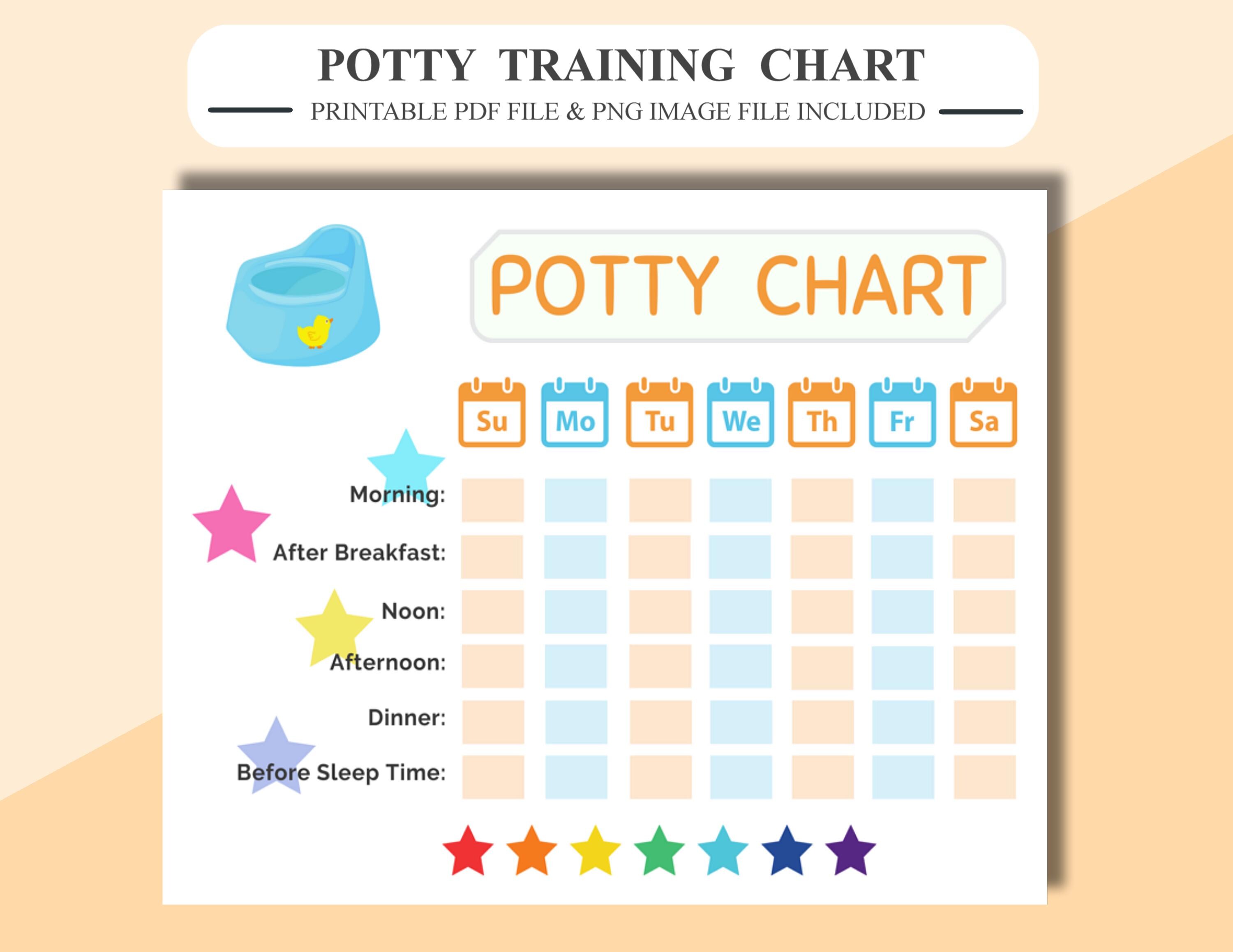 Potty Training Chart. Track Your Little Ones Potty Progress. Printable ...